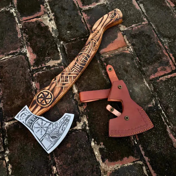 Handmade Forged High Carbon Steel Bearded Viking Axe-Norse Battle Axe ...