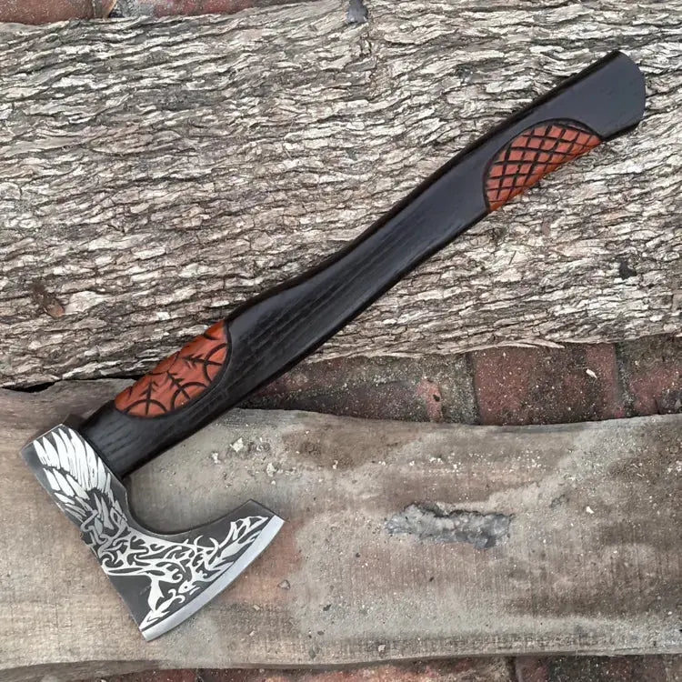 Handmade High Carbon Steel Tomahawk Viking Axe-Bearded Viking Battle A ...