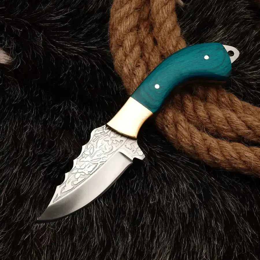 Handmade Stainless D2 Steel Fixed Blade Skinner Knife With Engrave Bla ...