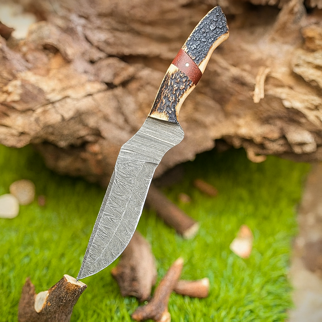 15" Custom Handmade Forged Damascus Steel Survival Hunting bowie Knife ...