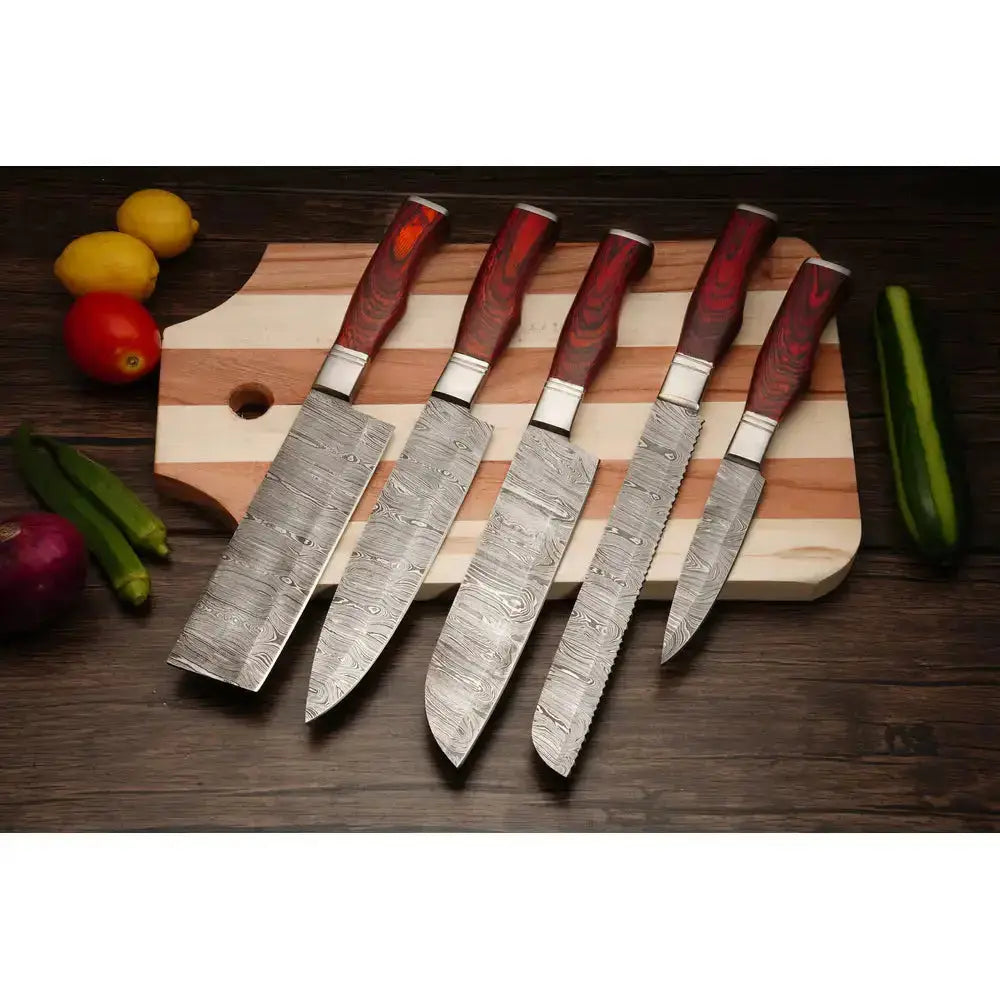 Majesty Wood |Handmade Froged Damascus Steel Chef Knives, Kitchen Knif ...